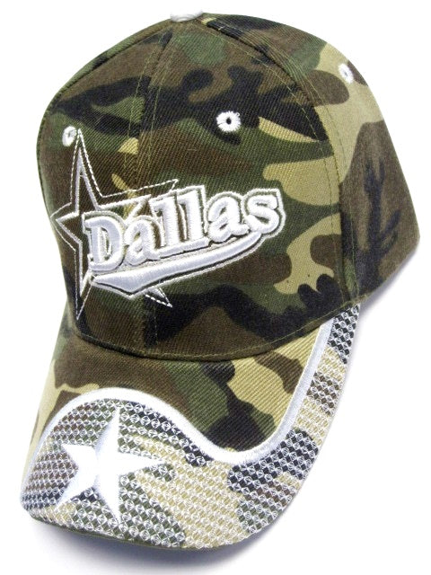 Dallas Cowboys Camo Hat Cap Script WAVE Visor Embroidered Signature St ...